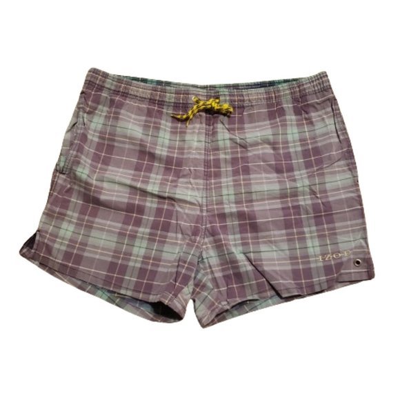 Izod | Swim | Vintage Izod Plaid Swim Trunks Mens Medium M Purple Beach ...
